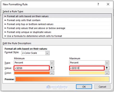 How To Fill Cell With Color Based On Percentage In Excel 6 Methods