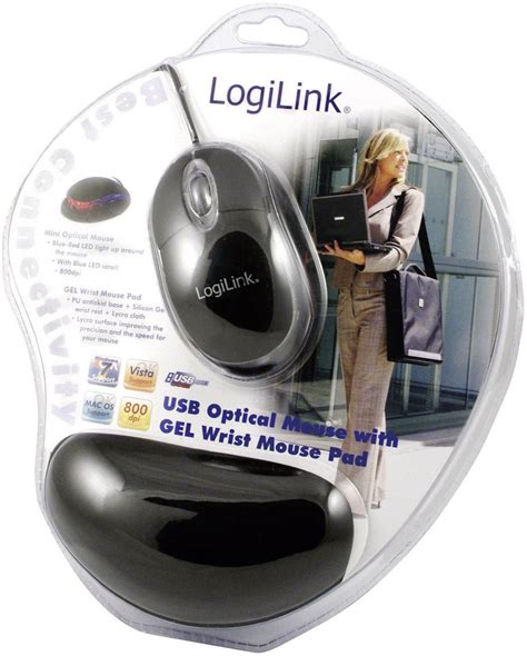 Logilink Mini Mouse Gel Pad Usb Wi Fi Mouse Optical Backlit Black