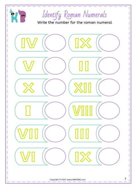Roman Numerals For Kindergarteners Kikkibikki