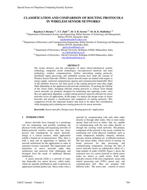 Pdf Classification And Comparison Of Routing Protocols In Wireless Sensor Networks