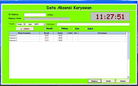 Contoh Program Absensi Dengan Delphi