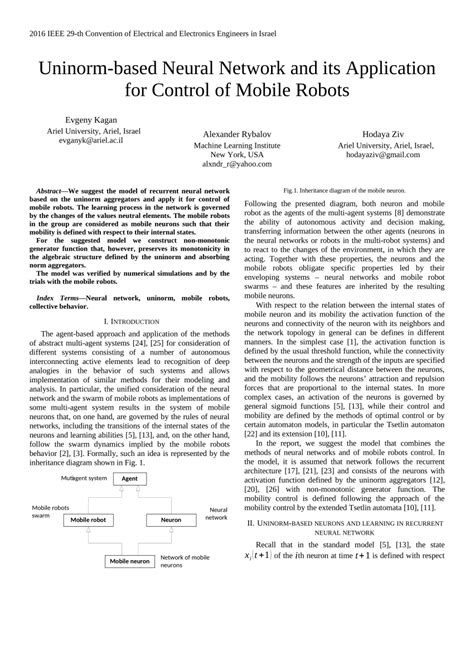 Pdf Uninorm Based Neural Network And Its Application For Control Of