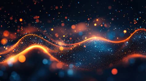 Abstract Wave Of Glowing Particles Creating A Dynamic Visual Effect Stock Illustration