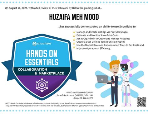 Snowflake Dataengineering Learningjourney Certification Grateful Mentorship Huzaifa Mehmood
