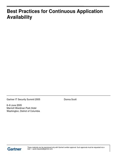 Best Practices For Continuous Application Availability Pdf Service
