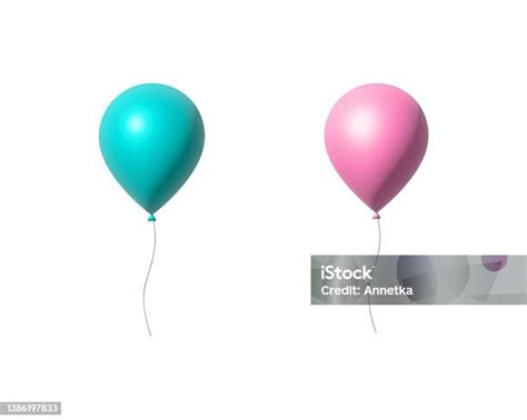 높은 품질의 슈퍼 현실적인 풍선 두 개의 3d 는 분홍색과 파란색 파티 풍선 생일 장식을 했다 벡터 플라잉 파티 발롱 세트 카드 초대장 등의 디자인 요소 3차원 형태에 대한