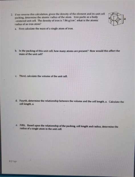 solved unit cell calculations name unit cells the simple