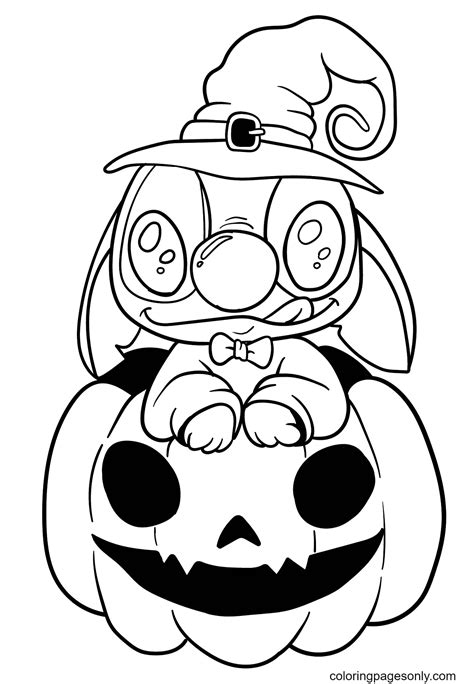 Disney Lilo And Stitch Halloween Coloring Pages 2025