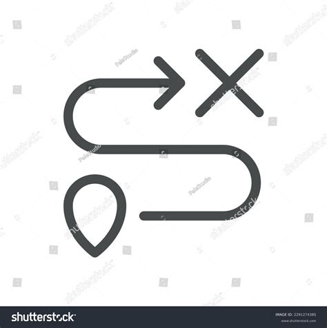Route Related Icon Outline Linear Vector Stock Vector Royalty Free