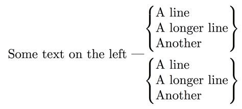 Two Sets Of Curly Brackets Around Text With Text In Between On The Left
