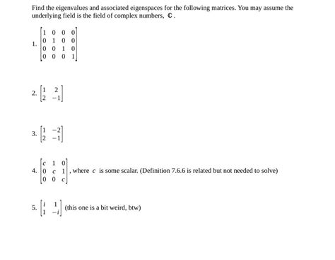 solved find the eigenvalues and associated eigenspaces for