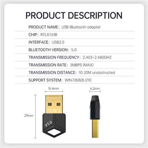 Usb Bluetooth Adapter Ontvanger Draadloze Blue Vicedeal