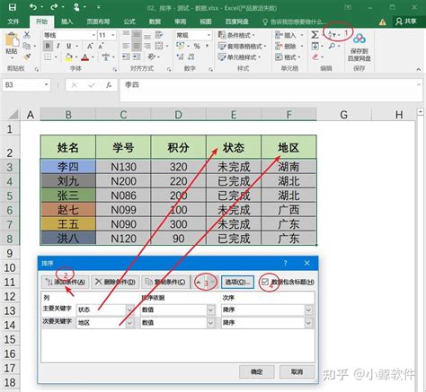 excel 单列排序、多列排序、单元格颜色排序 自定义序列排序 行排序 知乎