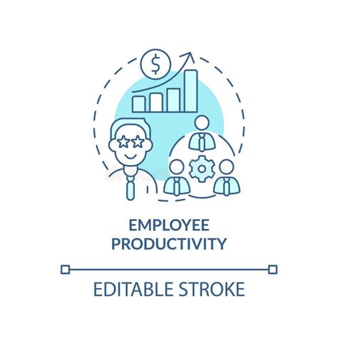 Employee Productivity Turquoise Concept Icon Stock Vector