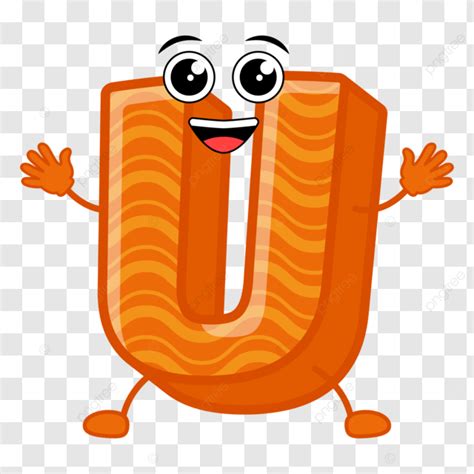 손과 발을 가진 알파벳 문자 U는 귀여운 얼굴 패턴 벡터를 가지고 있습니다 알파벳 너라는 캐릭터 알파벳 패턴 Png