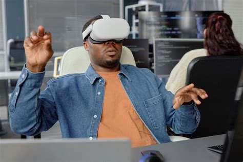 Premium Photo Vr Engineer Program Coding In Goggles