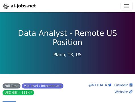 [hiring] data analyst remote us position in plano tx us r ai ml jobs