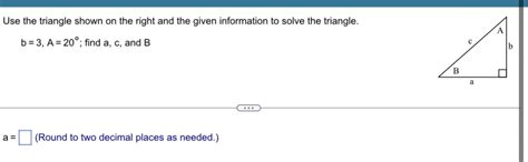 Solved Use The Triangle Shown On The Right And The Given