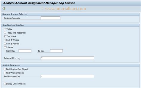IAOMF SAP Tcode Account Assgmt Manager Logbook Analysis