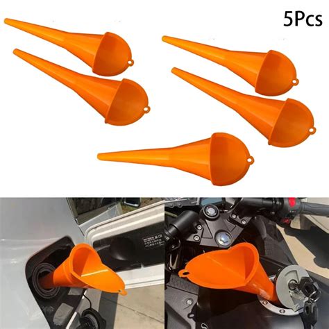 자동차 긴 스플래시 방지 플라스틱 오일 깔때기 스템 깔때기 가솔린 오일 깔때기 도구 오토바이 급유 도구 자동차 액세서리 5 개