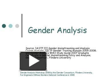 PPT Gender Analysis PowerPoint Presentation Free To View Id D B ZDc Z