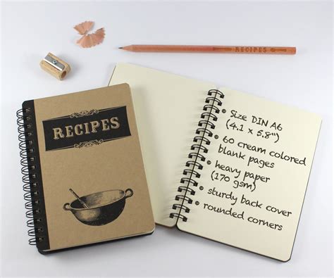 Recipe Book Small Spiral Notebook Recipes Etsy