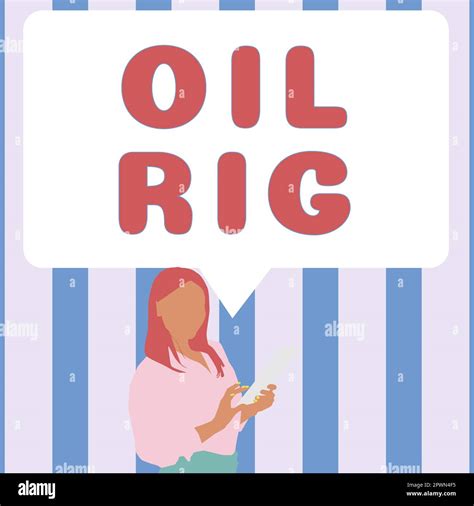 Text Caption Presenting Oil Rig Business Overview Large Structure With
