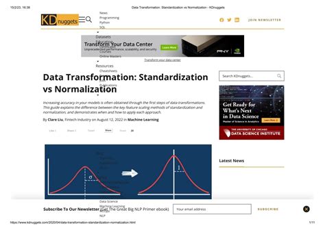 data transformation standardization vs normalization kdnuggets