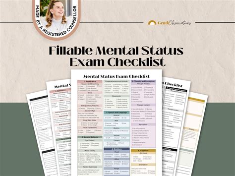 Mental Status Exam Mse Cheat Sheet Fillable Therapy Forms Intake