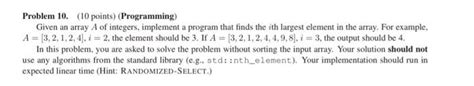 Solved Problem Points Programming Given An Array Chegg