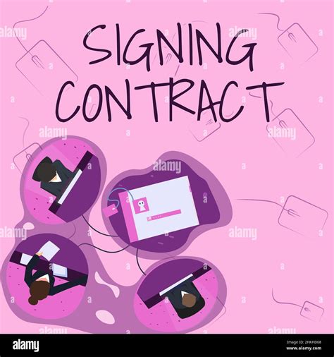 Conceptual Caption Signing Contract Business Concept The Parties