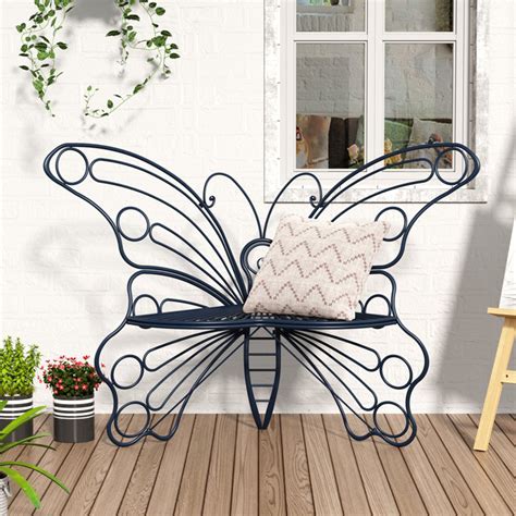 August Grove® Borgus Metal Outdoor Butterfly Chair Lounge Chair