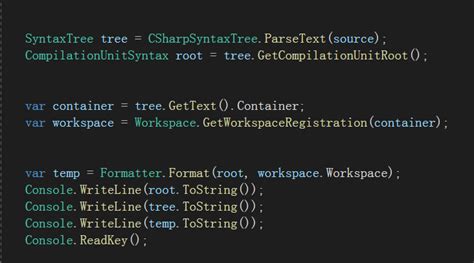 question how do i use roslyn for code formatting · issue 37494
