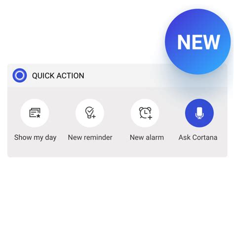 Cortana Quick Action Widget For Android Preview Cortana Virtual