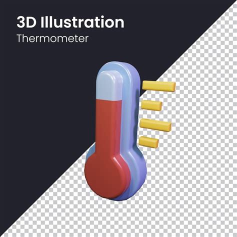 Premium Psd Psd 3d Render Thermometer Icon Illustration