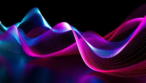 Ai Generated Bright Multi Colored Wave Pattern On A Futuristic Backdrop