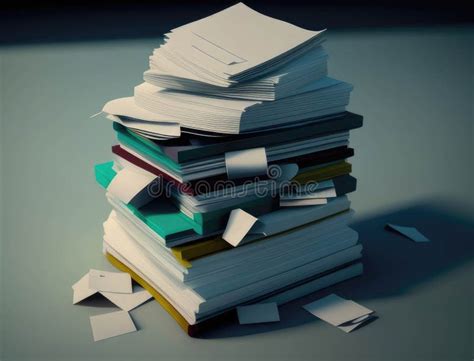 A Close Up Of A Large Pile Of Data And Documents In An Office Ai