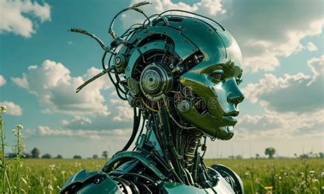 Robot In Field Stock Illustration Illustration Of Cybernetic 330524988