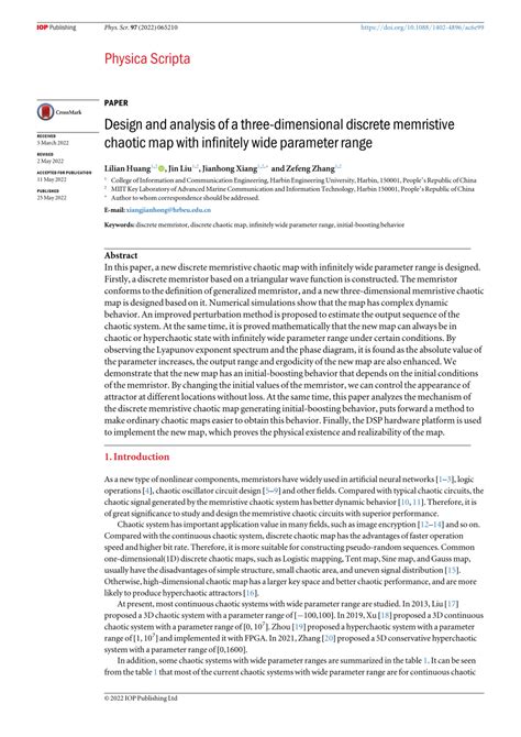 Design And Analysis Of A Three Dimensional Discrete Memristive Chaotic