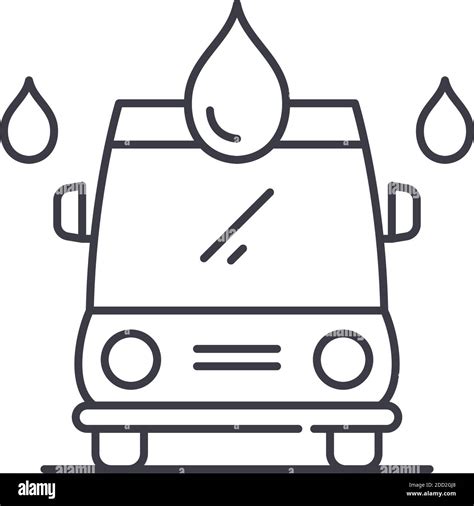 Washing Car Icon Linear Isolated Illustration Thin Line Vector Web