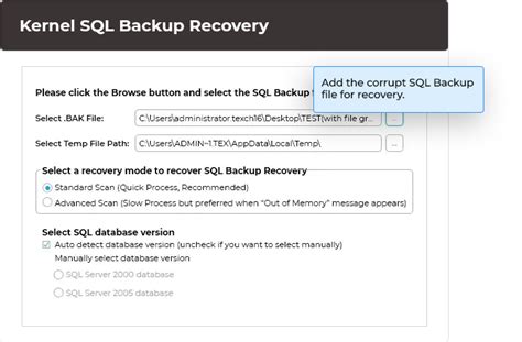 SQL Backup Recovery Tool Restore SQL Server BAK Files Easily