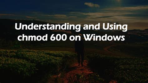 Understanding And Using Chmod 600 On Windows Youtube