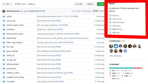 Add The Website To The GitHub About Section Issue Flutter Samples GitHub