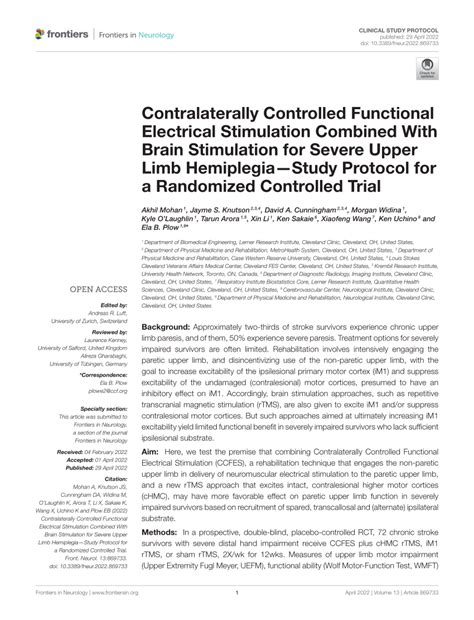 Pdf Contralaterally Controlled Functional Electrical Stimulation