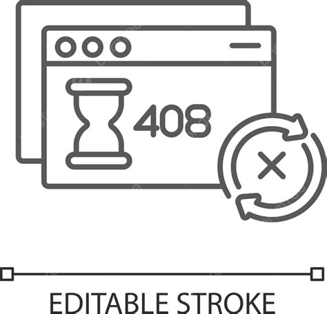 Request Timeout Linear Icon Site Information Status Vector Site
