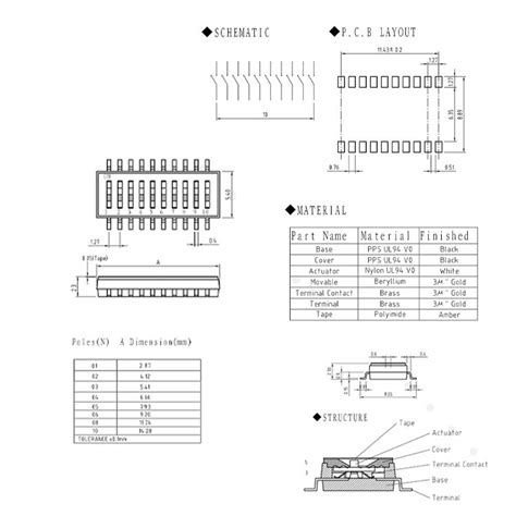Best Original Recessed Slide 2 4 6 8 Position Black 1 27mm 3 4 Pin Smd Slide Type Dip Switch