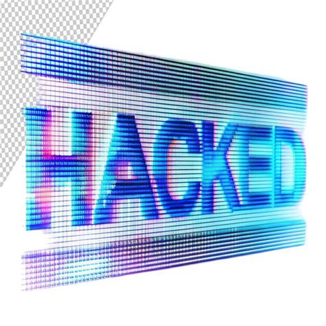 3d Rendering Hacked Text With Screen Effects Premium Ai Generated Psd