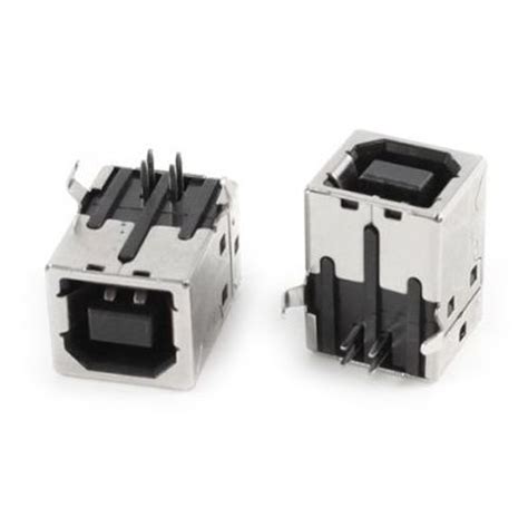 High Quality 10 Pcs Usb Female Type B Port 4 Pin Right Angle Pcb Dip Jack Socket
