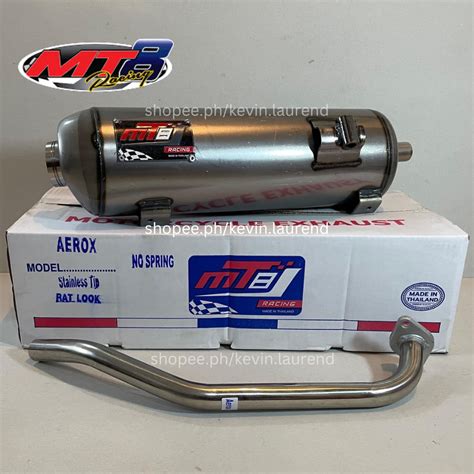 Mt8 Pipe Aerox 155 V1 Stainless Tip Black Tip V3 Ratlook Aerox