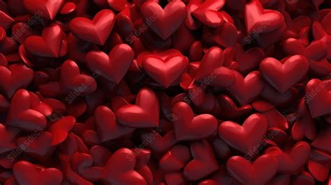 무료 원활한 3d 렌더링에 빨간색 하트 Ppt 배경 Slidesdocs
